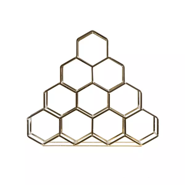 Range-bouteilles métal pyramide (H38 cm) Malo Or - Déco de cuisine - Eminza