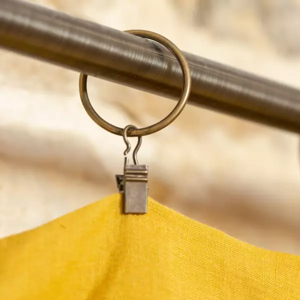 Rideau lin lavé ajustable (140 x max 270 cm) Louise Jaune moutarde - Rideau / Voilage / Store ...