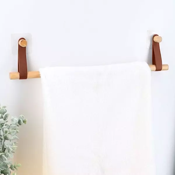 Selvklæbende håndklædeholder 1 stang (50 cm) Easy Chic Karamel ...