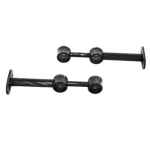 Lot de 2 supports tringles doubles extensibles (L150 - 195 / D20) Jim Noir patiné - Accessoire ...