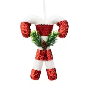 Baton de sucre d'orge à suspendre Double Rouge - Boule et déco de sapin ...