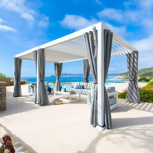 Tuinoverkapping, Pergola, Tuinoverkapping en het doek voor het dak om ...