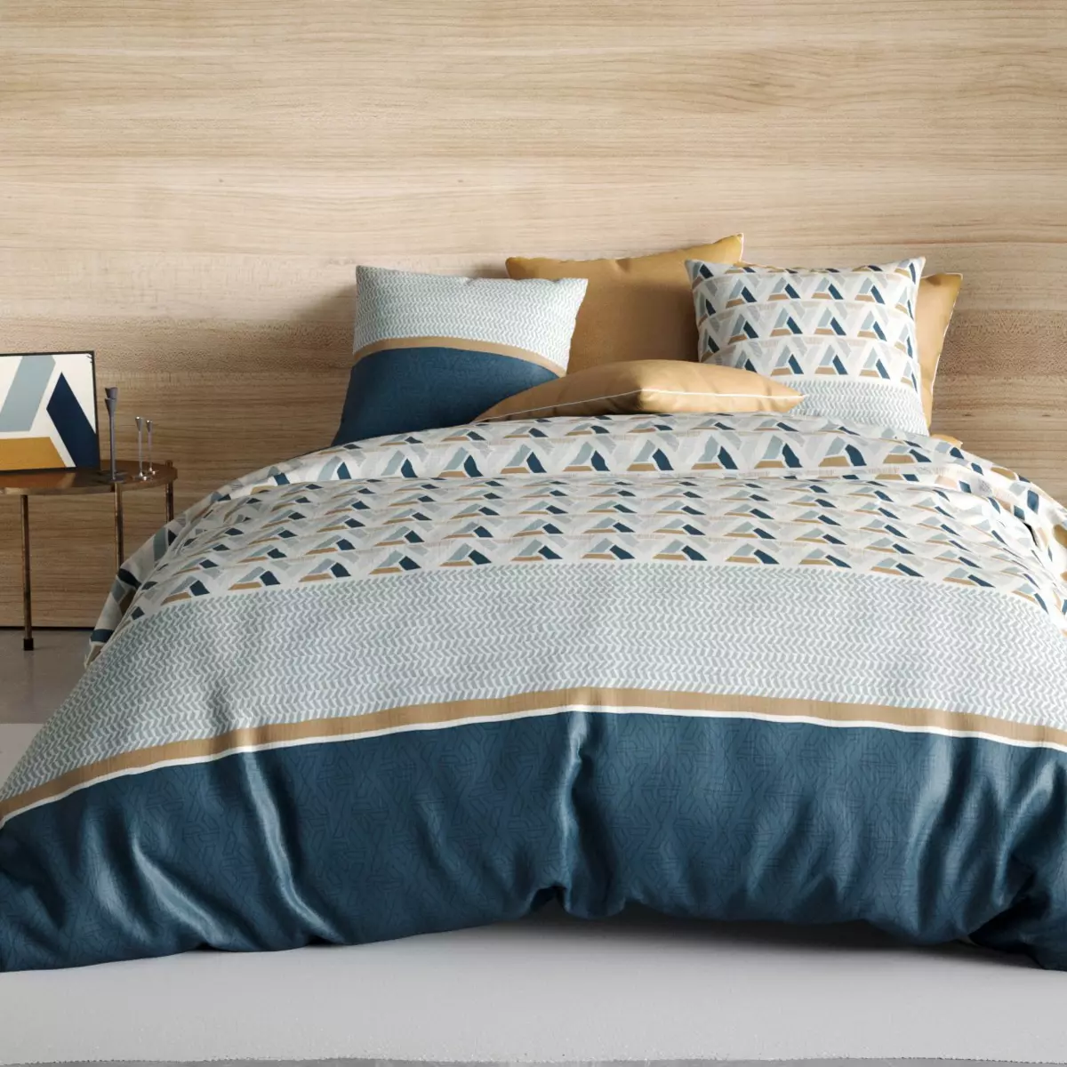 Housse de couette et deux taies coton (260 cm) Arcane Multicolore ...
