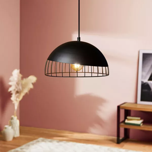 Hängeleuchte rund Metall (D29,5 cm) Colisée Schwarz - Lampen & Leuchten ...