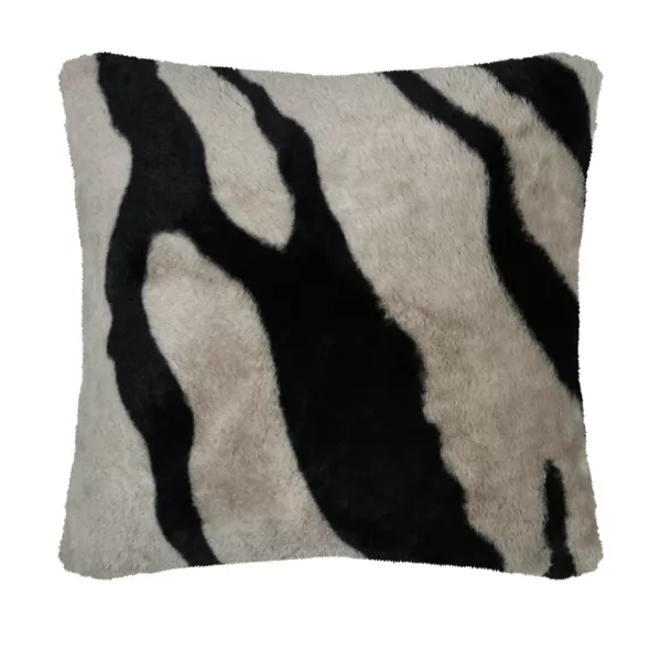 Vierkussen valse zebra bont (45 x 45 cm) Taupe Fauves ...