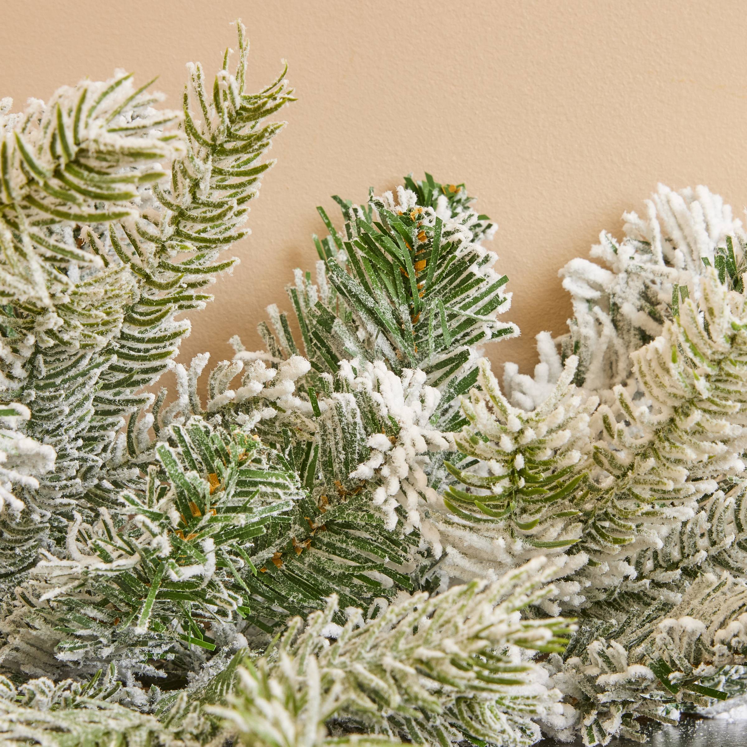 Guirlande de sapin (270 cm - D30) Givra Blanc enneigé - Couronne et ...