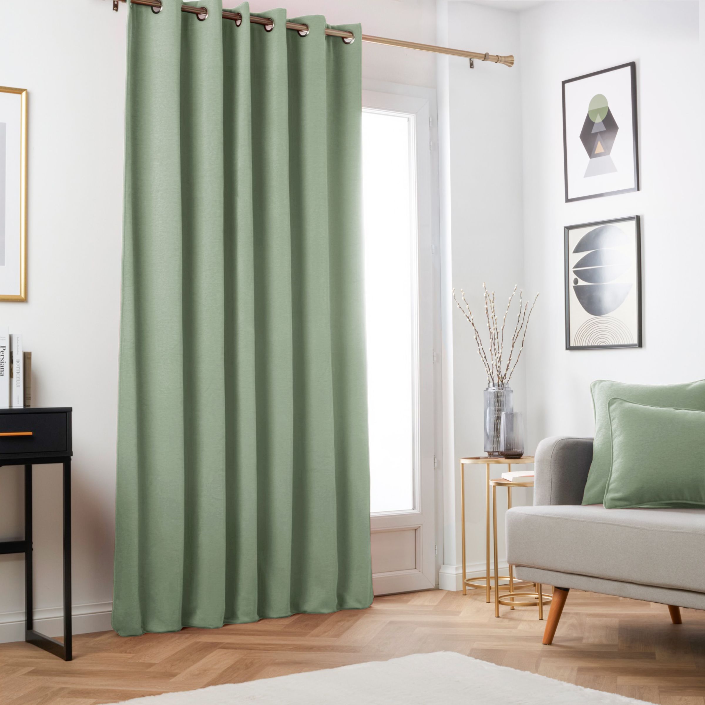 Rideau obscurcissant thermique (180 x 260 cm) Minuit Vert kaki - Rideau ...