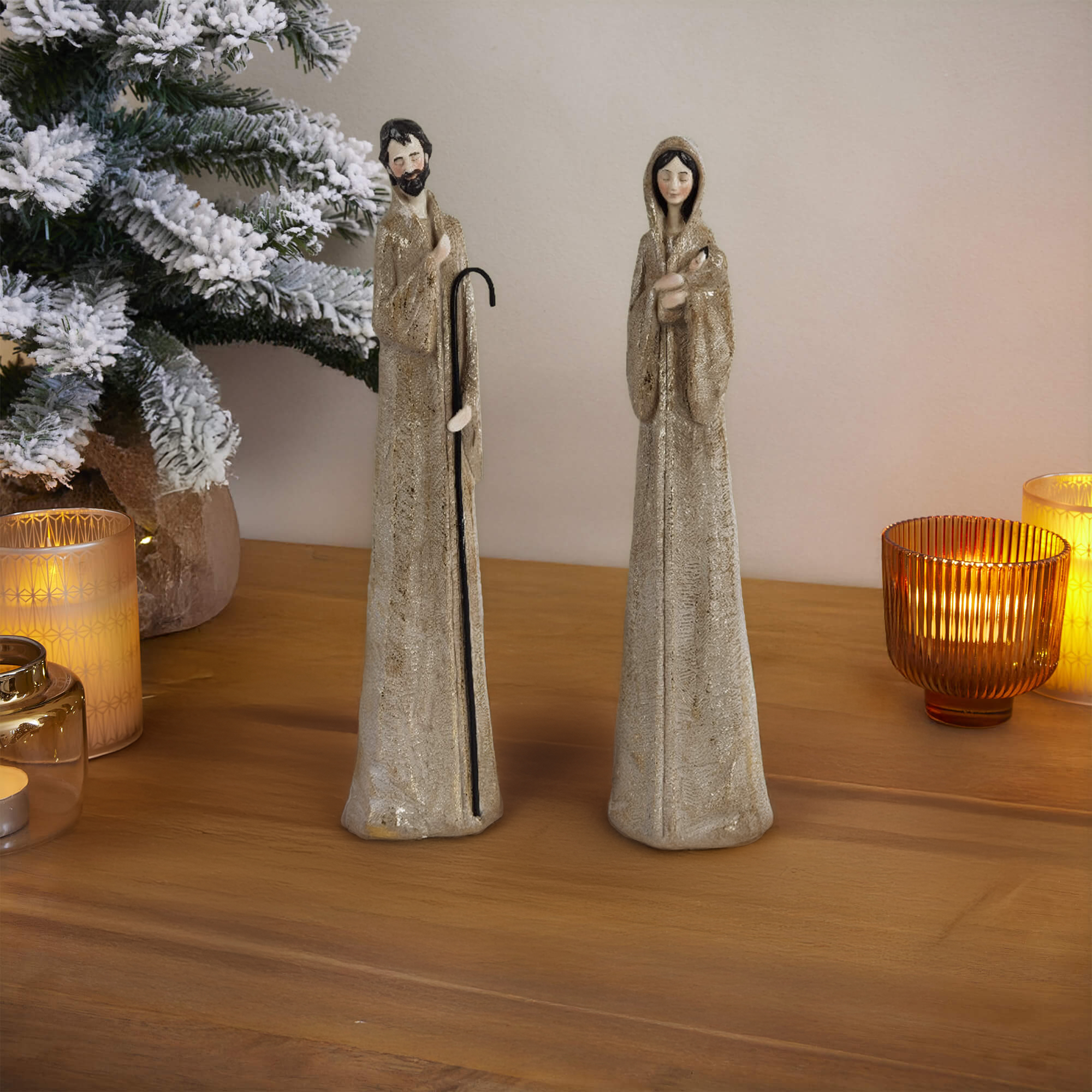 Les 2 santons (Hauteur 35 cm) de Thomas - Crèche et santon - Eminza