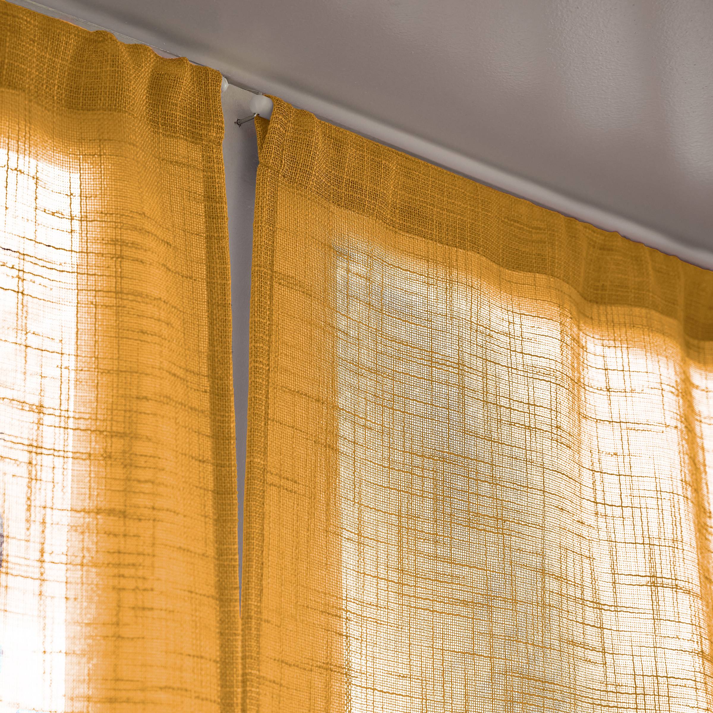 Paar Vorhänge mit Schlaufen, Leinenoptik (70 x 200 cm) Robin Ocker-Gelb ...