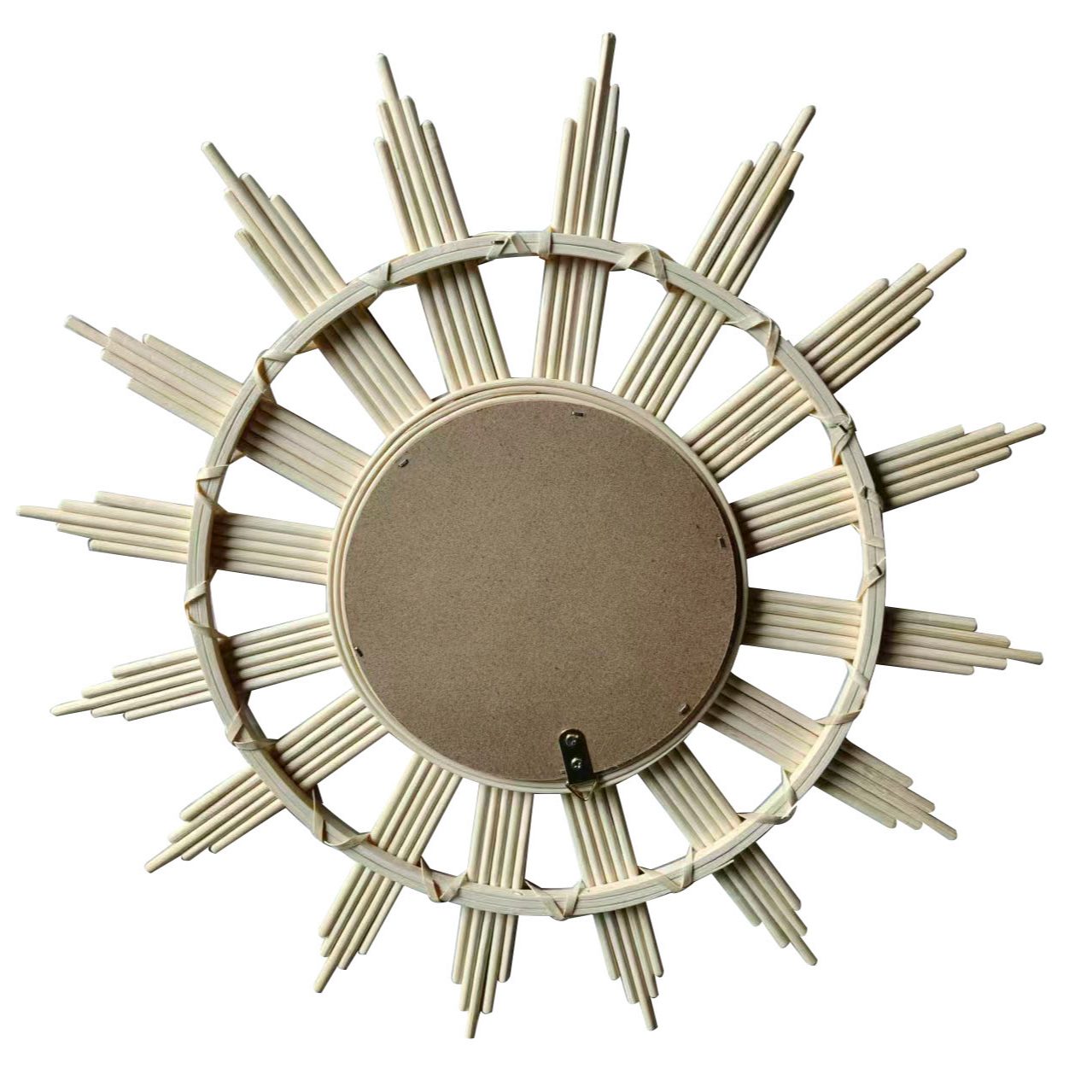 Miroir mural bambou (D44.5 cm) Almara Beige - Décoration Murale - Eminza